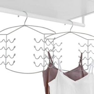 CAXXA 2 PK - Chrome Women's Bra Sport Tank Camisole Top Swim Suit Strap Dress Hanger Closet Organizer