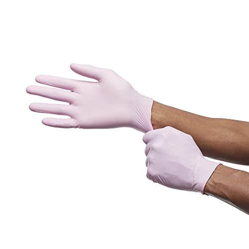 McKesson Pink Nitrile Exam Gloves - Powder-Free, Latex-Free, Ambidextrous, Textured Fingertips, Non-Sterile - Size Small, 250 Count, 1 Box