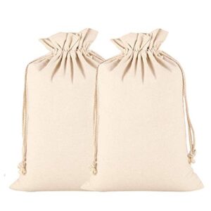 yingkor small cotton canvas muslin drawstring bag bags, mesh cloth bags, reusable produce bags, pack-2, 33x55cm