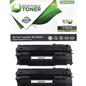 Renewable Toner Compatible Toner Cartridge High Yield Replacement for HP Q5949X 49X Laser Printers 1320 3390 3392 (Pack of 2)