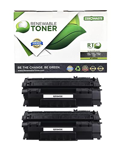 Renewable Toner Compatible Toner Cartridge High Yield Replacement for HP Q5949X 49X Laser Printers 1320 3390 3392 (Pack of 2)