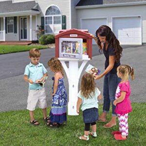 Simplay3 Sharing Library for Outdoor Use, Little Sharing Library for Neighborhoods, Parks and Schools - Brown, Made in USA