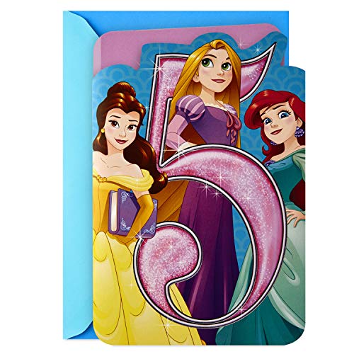 Hallmark 5th Birthday Card with Sound for Girl (Disney Princesses)