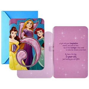 Hallmark 5th Birthday Card with Sound for Girl (Disney Princesses)