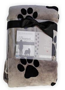 pawprints left by you pet memorial blanket with heartfelt sentiment - comforting pet loss/pet bereavement gift (non personalized)