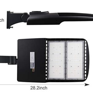 300W LED Parking Lot Light - 42000Lm Led Shoebox Pole Lights 5700K - Replaces 1000W Metal Halide - LED Street Light for Outdoor Area Lighting - Arm Mount - 100-277Vac(UL-Listed)