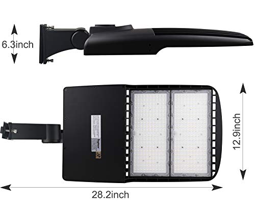 300W LED Parking Lot Light - 42000Lm Led Shoebox Pole Lights 5700K - Replaces 1000W Metal Halide - LED Street Light for Outdoor Area Lighting - Arm Mount - 100-277Vac(UL-Listed)