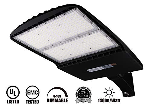 300W LED Parking Lot Light - 42000Lm Led Shoebox Pole Lights 5700K - Replaces 1000W Metal Halide - LED Street Light for Outdoor Area Lighting - Arm Mount - 100-277Vac(UL-Listed)