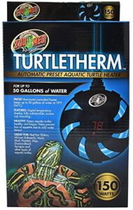 zoo med turtletherm automatic preset aquatic turtle heater (up to 50 gallons) 150 watt