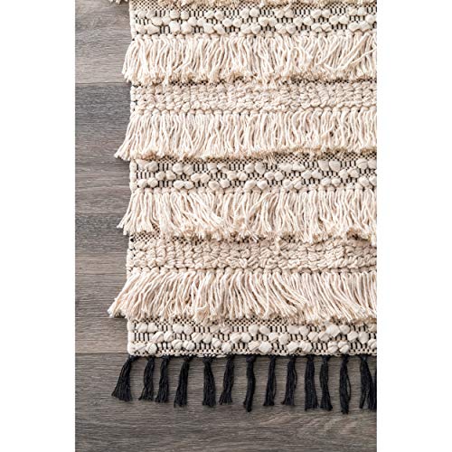 nuLOOM Emerita Tassel Shag Area Rug, 3' x 5', Beige