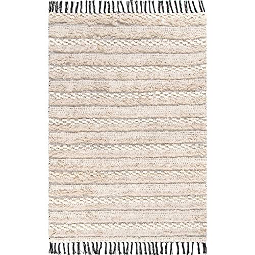 nuLOOM Emerita Tassel Shag Area Rug, 3' x 5', Beige