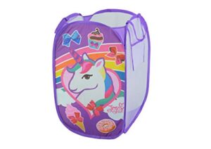 idea nuova nickelodeon jojo siwa pop up hamper with durable carry handles, 21" h x 13.5" w x 13.5" l