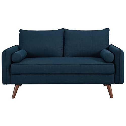 Modway Revive Contemporary Modern Fabric Upholstered Loveseat In Azure