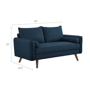 Modway Revive Contemporary Modern Fabric Upholstered Loveseat In Azure