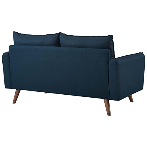 Modway Revive Contemporary Modern Fabric Upholstered Loveseat In Azure