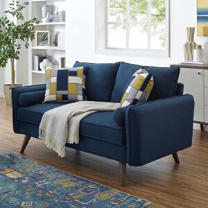 Modway Revive Contemporary Modern Fabric Upholstered Loveseat In Azure