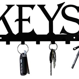 HeavenlyKraft Keys Black Metal Wall Mounted Key Holder Self Adhesive Hooks Keychain Holder Keychain Hanger Metal Key Holder self Adhesive Key Holder for Wall 27 X 11 X 3 cm