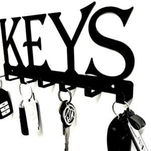 HeavenlyKraft Keys Black Metal Wall Mounted Key Holder Self Adhesive Hooks Keychain Holder Keychain Hanger Metal Key Holder self Adhesive Key Holder for Wall 27 X 11 X 3 cm