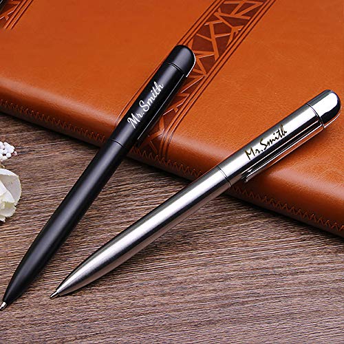 Custom Engraved Pens Personalized Ballpoint Pen Personalized Gifts for Men Women Twist-Action-Black