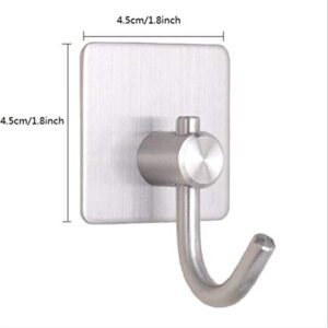 Deerbird® 4 Pcs Adhesive Hooks Seamless Rustproof Stainless Steel Nail-Free Hanging Hanger Wall Mount Single Hook for Bedroom Living Room Bathroom and Office