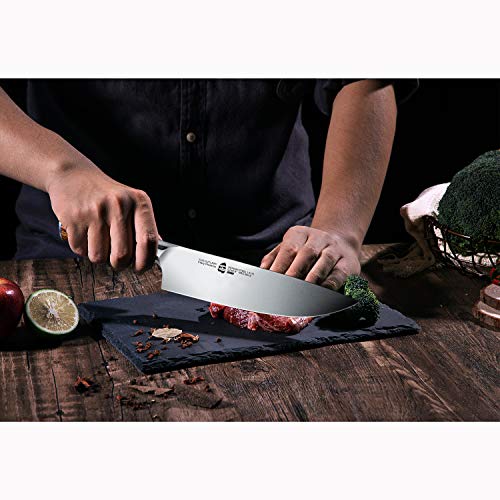 TUO Chef Knife Kitchen Knives Chefs Knife, High Carbon German Stainless Steel Cutlery Rust Resistant, Pakkawood Handle Luxurious Gift Box 8 inch Chopper Fiery Phoenix Series