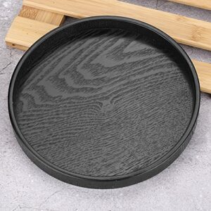 Serving Tray Food Tea Plate Round Solid Wood Coffee Snack Meals Restaurant Trays Japanese Style (30cm)