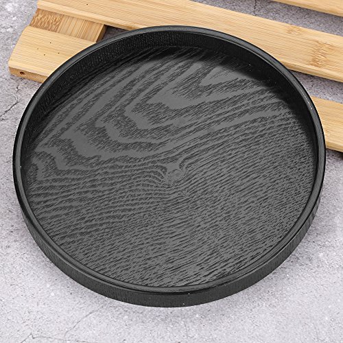 Serving Tray Food Tea Plate Round Solid Wood Coffee Snack Meals Restaurant Trays Japanese Style (30cm)