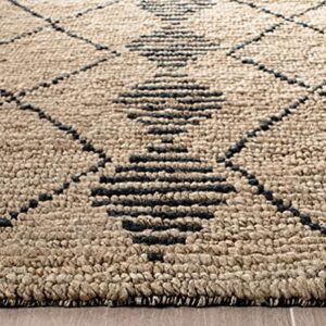 SAFAVIEH Bohemian Collection 2'6" x 8' Beige / Black BOH703Z Handmade Moroccan Tribal Jute Runner Rug