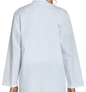 VOGRYE Professional Lab Coat for Women Men Long Sleeve, White, Unisex (Small, White)