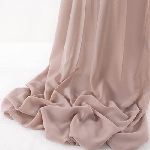 Dusty Rose 5 Yards 60" Wide Sheer Fabric Chiffon Fabric by The Yard Continuous Solid Color Draping Fabric for Wedding Party Backdrop