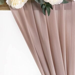 Dusty Rose 5 Yards 60" Wide Sheer Fabric Chiffon Fabric by The Yard Continuous Solid Color Draping Fabric for Wedding Party Backdrop