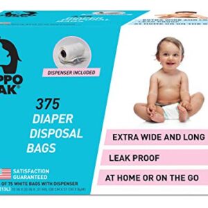 Hippo Sak Diaper Disposal Bags, 375 Count, White