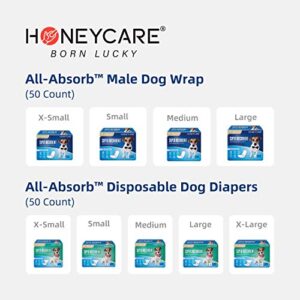 HONEY CARE All-Absorb Disposable Female Dog Diapers L Size, Improved Bigger Size, 22 Count, Super Absorbent, Breathable, Wetness Indicator