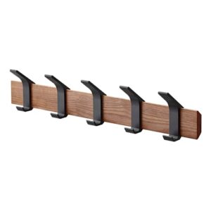 yamazaki wood home rin wall-mounted coat hanger brown