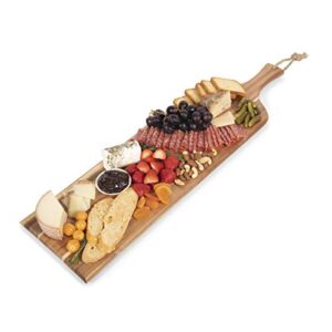 toscana - a picnic time brand - artisan 30" acacia charcuterie board with raw wood edge, cheese board, serving platter, (acacia wood)