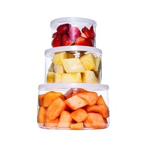 simax round glass containers with lids: borosilicate glass food storage containers with lids airtight - glass lunch containers for adults - meal prep container glass - food prep containers glass 3 pcs