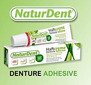 Natural Strong Denture Adhesive NaturDent holds Dentures Longer and Stronger No Zinc No Petrochemical No Paraben No Yucky Taste