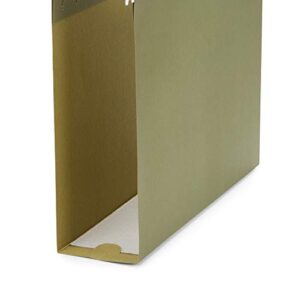 Blue Summit Supplies Extra Capacity Hanging File Folders, 25 Reinforced Hang Folders, Heavy Duty 4 Inch Expansion, Designed for Bulky Files and Charts, Letter Size, Standard Green, 25 Pack