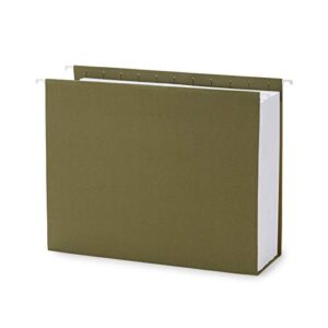 Blue Summit Supplies Extra Capacity Hanging File Folders, 25 Reinforced Hang Folders, Heavy Duty 4 Inch Expansion, Designed for Bulky Files and Charts, Letter Size, Standard Green, 25 Pack