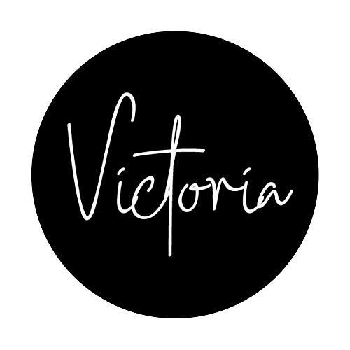 Victoria Name White on Black - Victoria