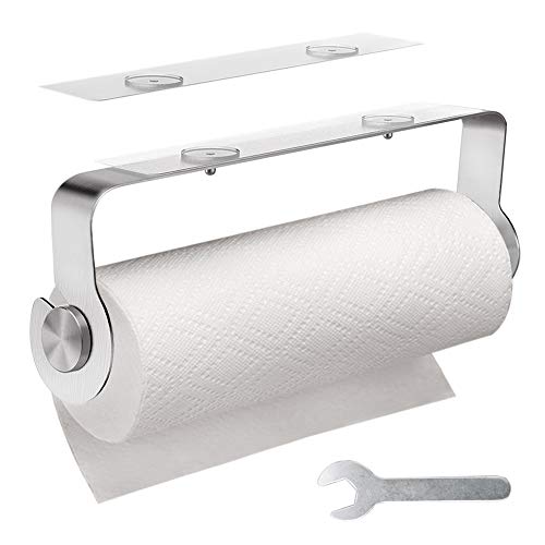 Carry360 Adhesive Paper Towel Holder Under Cabinet Stick on Paper Towel Rack for Kitchen,Bathroom,Toilet, Drill Free, 304 SUS Stainless Steel 