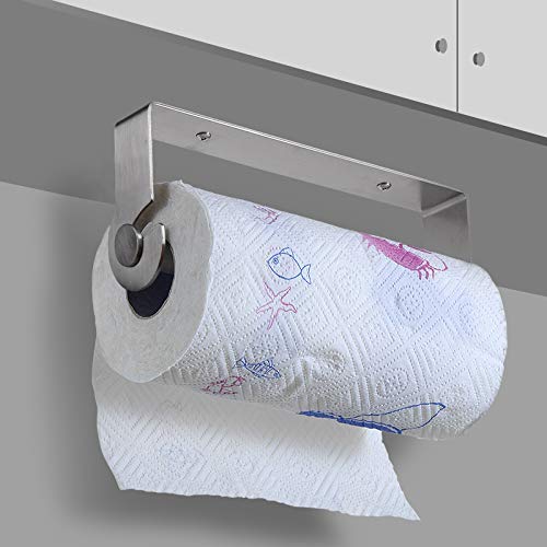 Carry360 Adhesive Paper Towel Holder Under Cabinet Stick on Paper Towel Rack for Kitchen,Bathroom,Toilet, Drill Free, 304 SUS Stainless Steel 