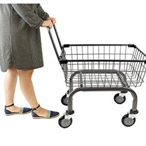 Cart&Supply 1.8 bu Household & Commercial Charcoal Grey Cart with U- Handle (Black)