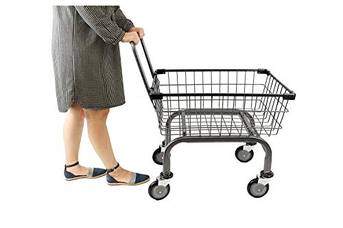 Cart&Supply 1.8 bu Household & Commercial Charcoal Grey Cart with U- Handle (Black)