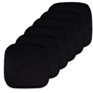 sweet home collection cushion memory foam chair pads honeycomb nonslip back seat cover 16" x 16" , black 6 pack