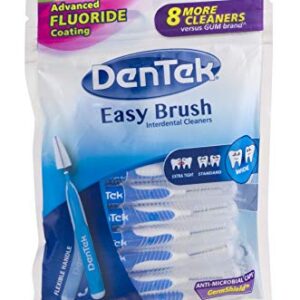 DenTek Easy Brush Interdental Cleaners, Brushes Between Teeth, Wide, Mint Flavor, 16 Count, Pack of 6