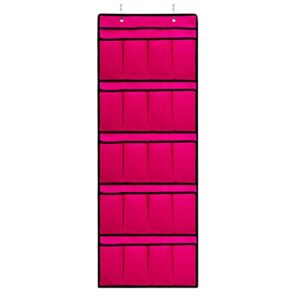 colibyou 20 pocket over the door shoe organizer rack hanging storage space saver hanger - pink