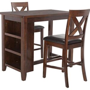 Safavieh Home Collection Everest 3 Piece Pub Set Mahogany and Black