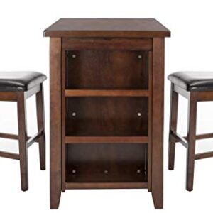 Safavieh Home Collection Everest 3 Piece Pub Set Mahogany and Black