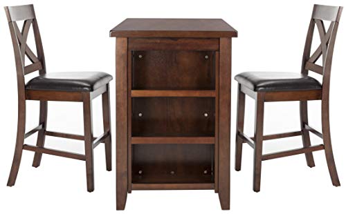 Safavieh Home Collection Everest 3 Piece Pub Set Mahogany and Black